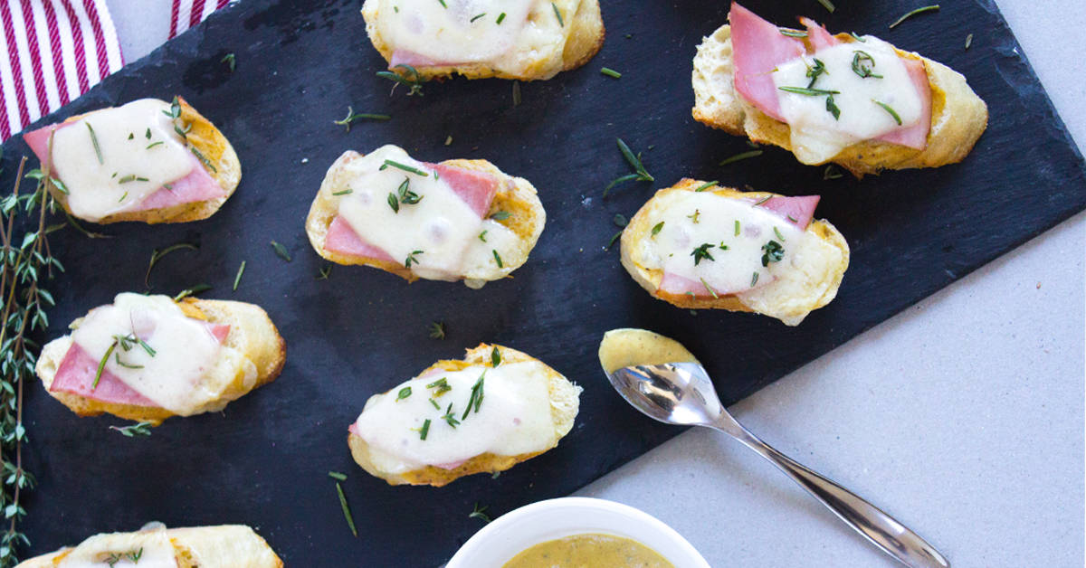 Ham Appetizers With Maille & Hostess Gift Basket Idea